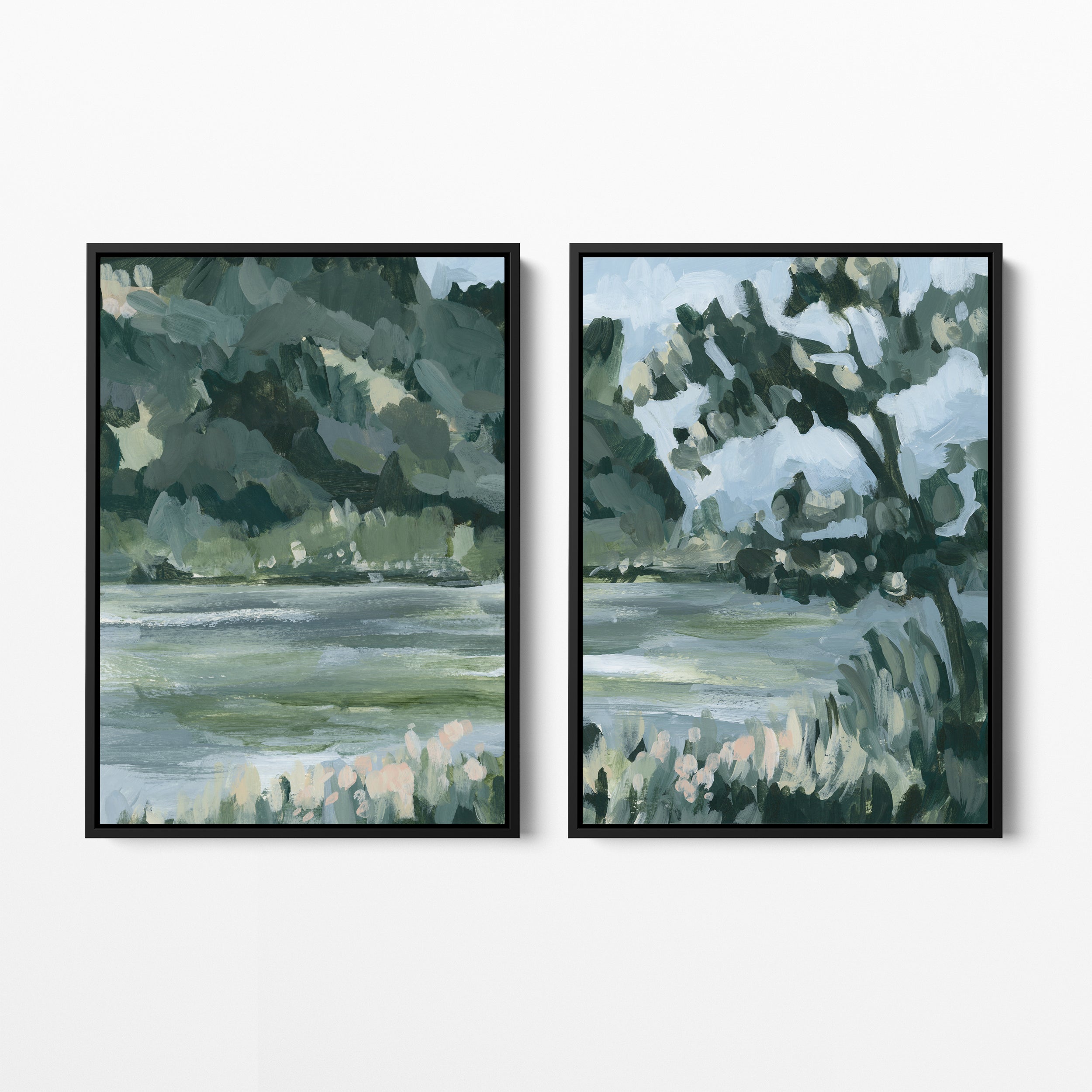 Dunham's Point Diptych - Set of 2 | Modern Lake House Art– Jetty Home