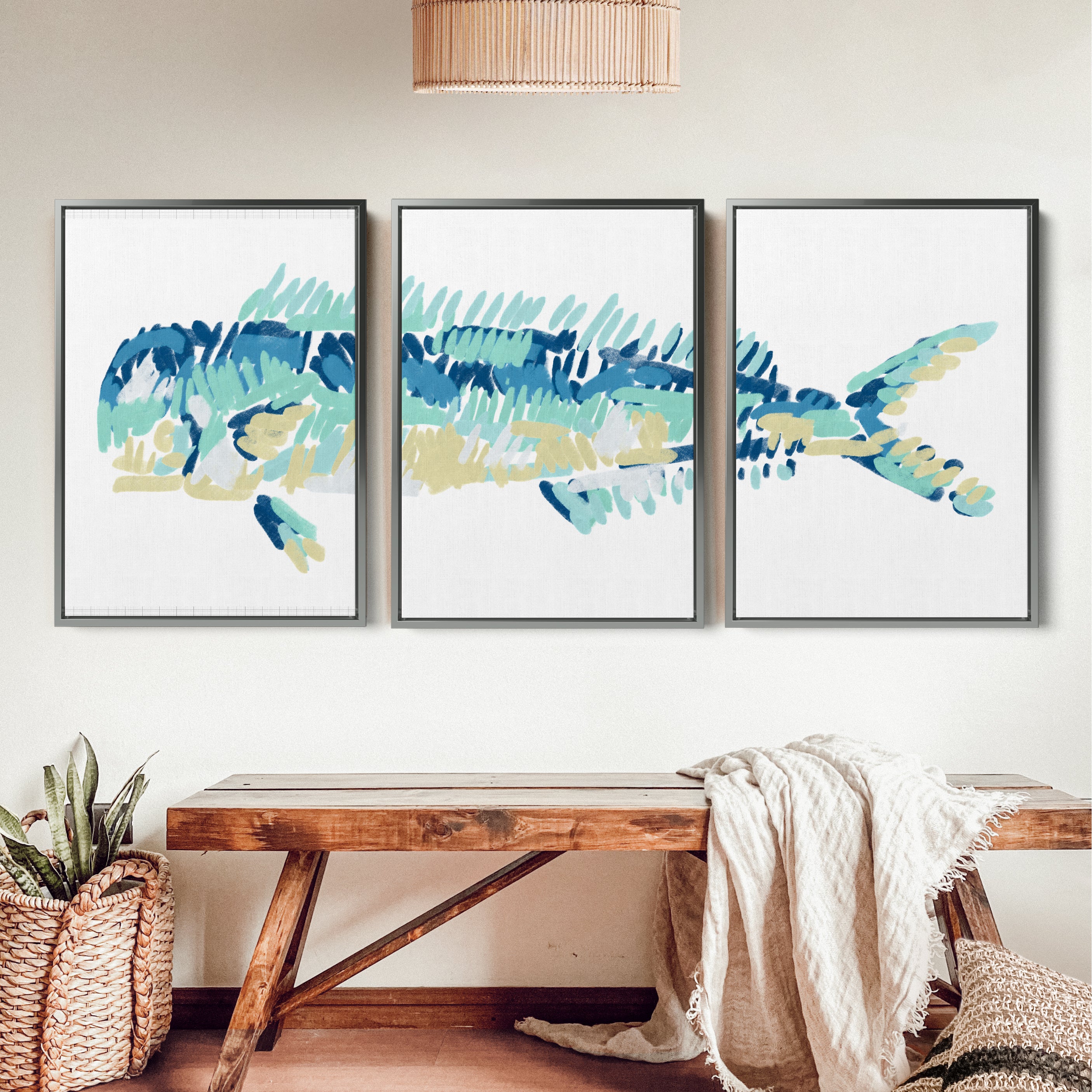 The Mahi Mahi Triptych - Set of 3 | Tropical Ocean Fish Wall Prints ...