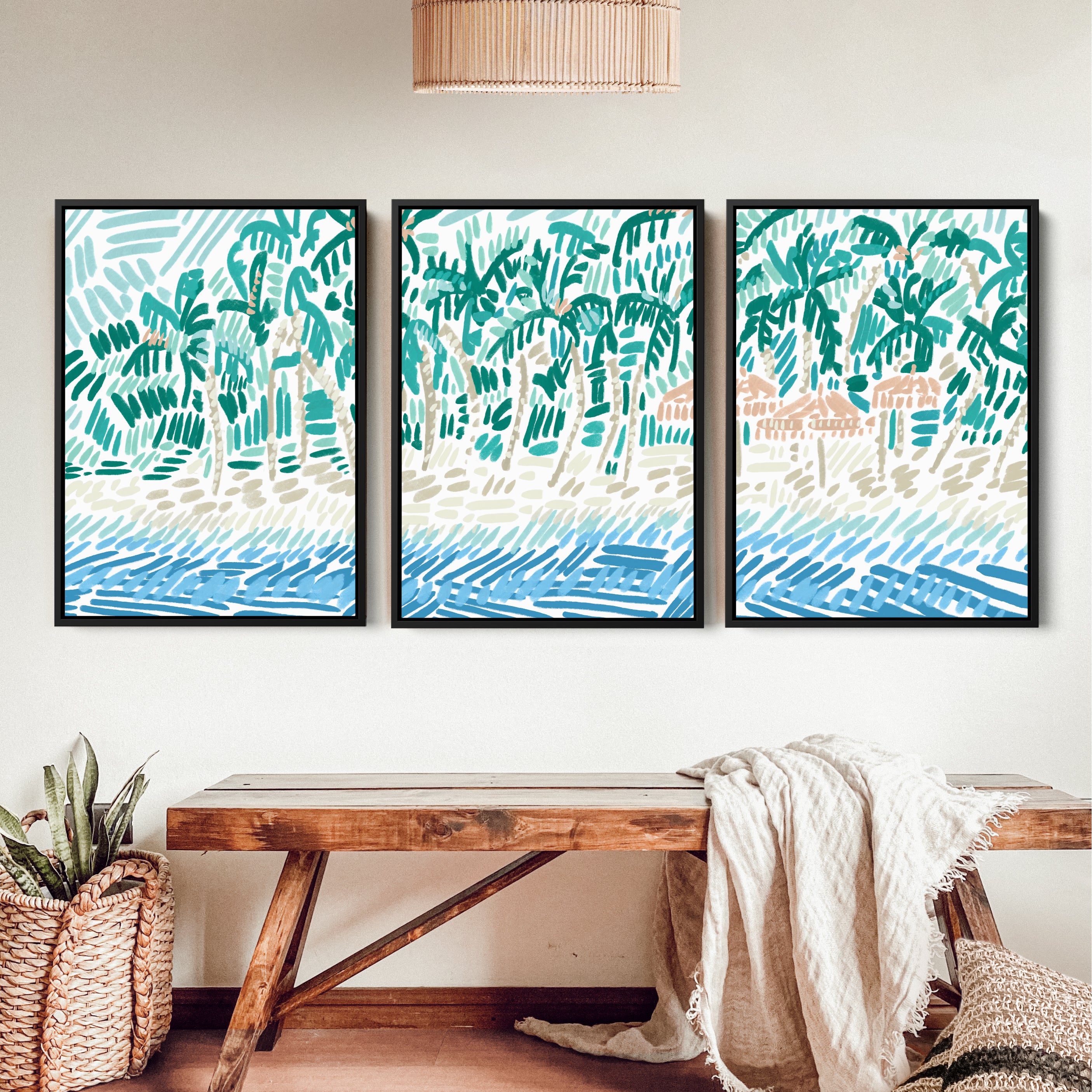 Tropical Shores Triptych - Set of 3 | Beach Landscape Wall Art– Jetty Home
