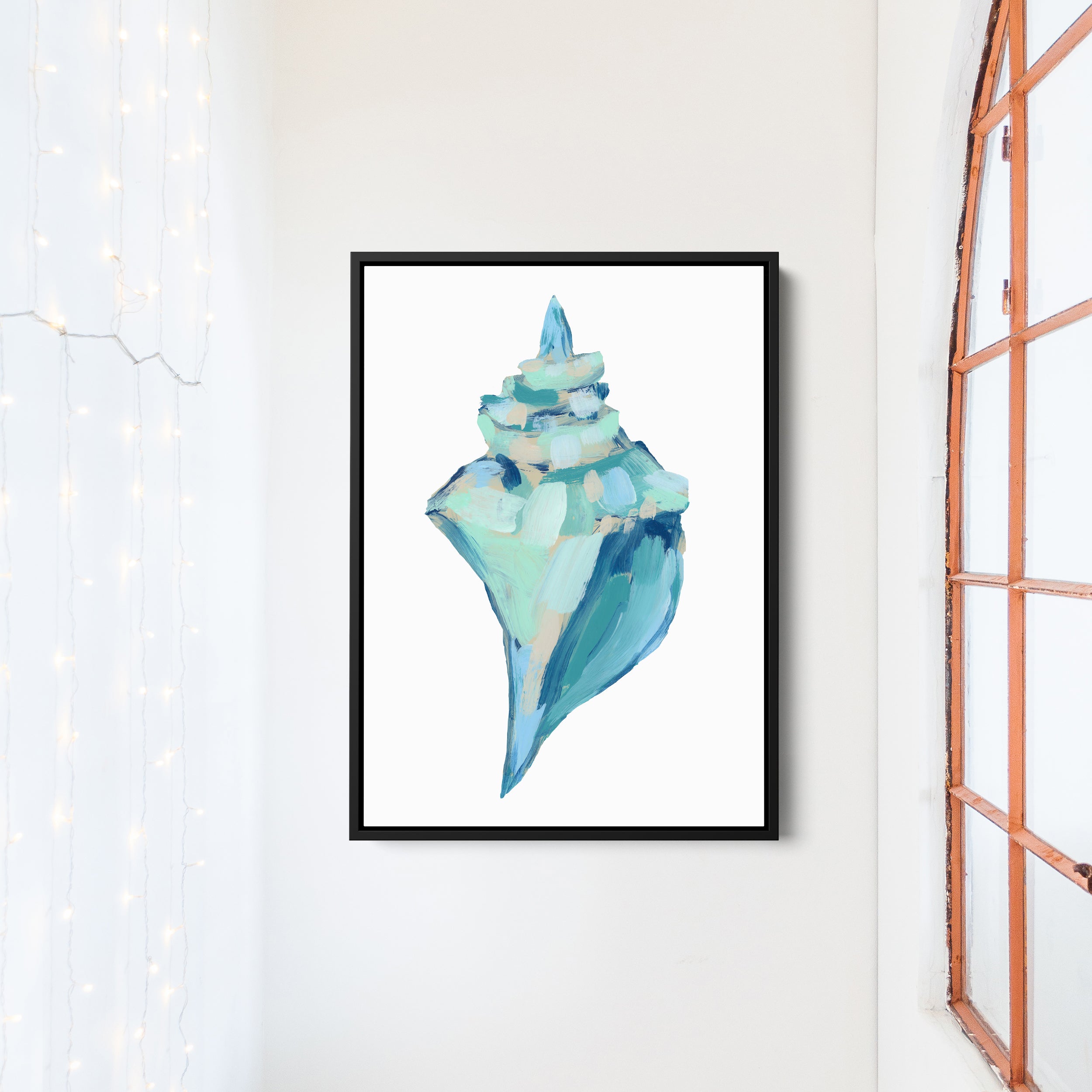 Seashell Finds, No. 2 | Aqua Shell Painting | Beach House Art– Jetty Home