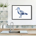 Shore Gull | Nautical Sea Gull Illustration | Framed Wall Art Print ...