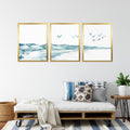 Shoreline Journey - Set of 3 | Triptych Blue & Turquoise Seascape Art ...