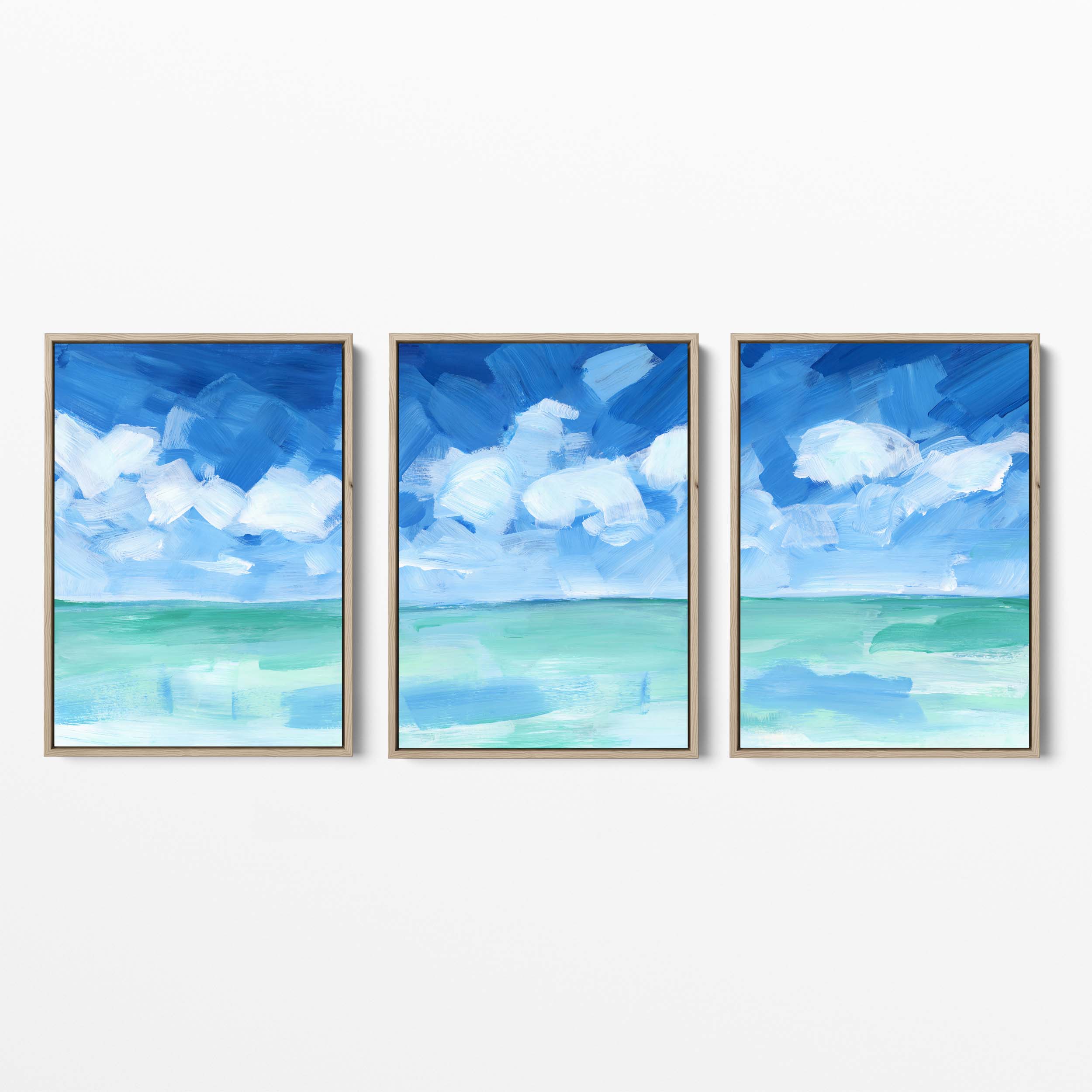 Tropical Caribbean Seascape - Set of 3 | Florida Ocean Triptych Art ...