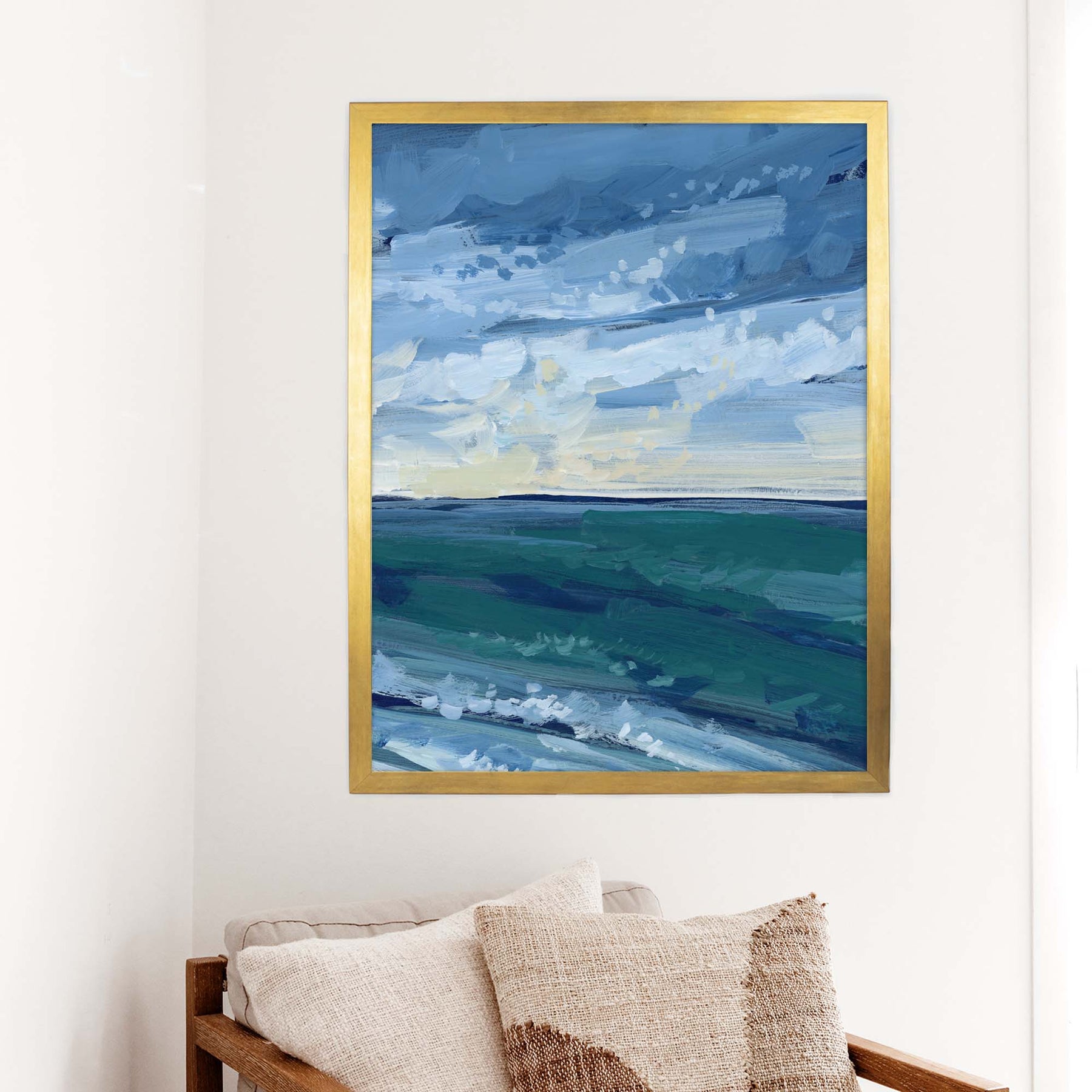 The Pacific | Turquoise and Blue Modern Seascape Coastal Framed Art ...