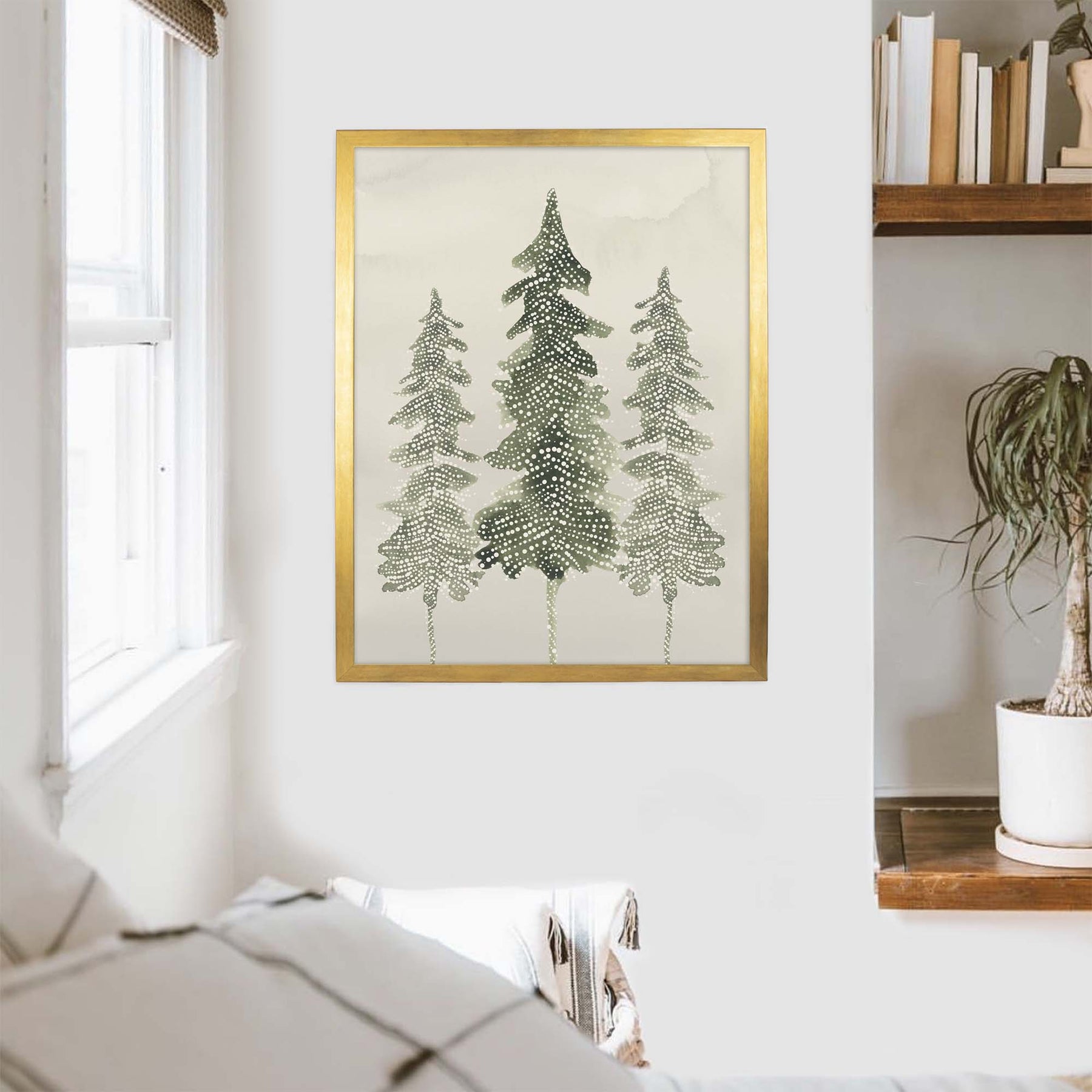 Evergreen Pine Tree Trio | Modern Cabin Decor Forest Nursery Wall Art ...