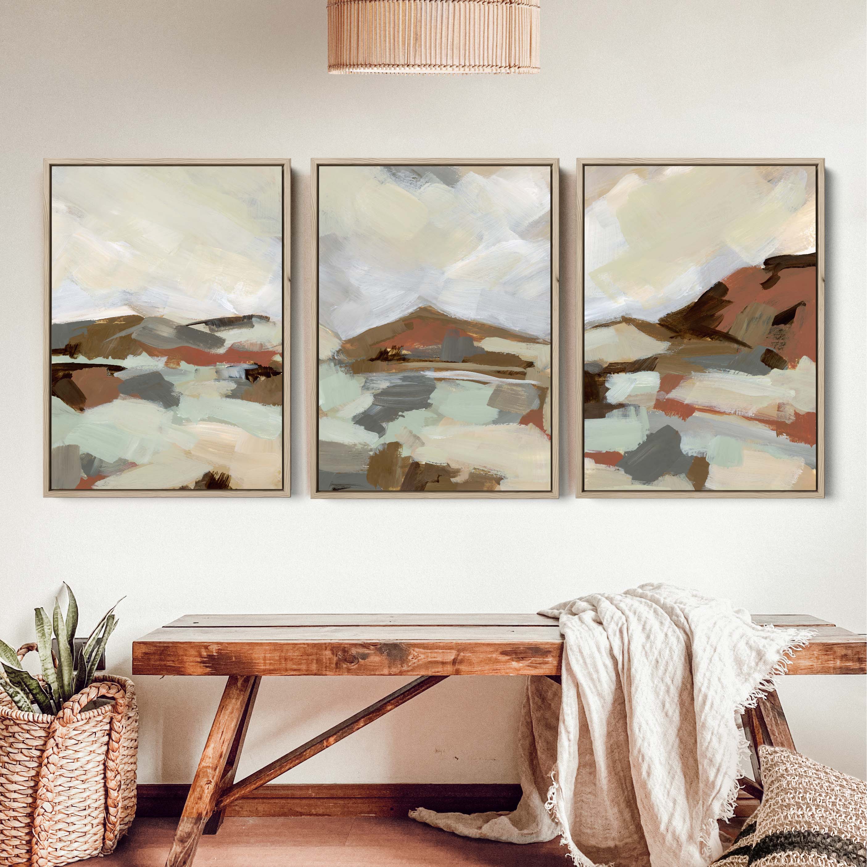 Desert Sagebrush Vista - Set of 3 | Southwestern Landscape Painting ...