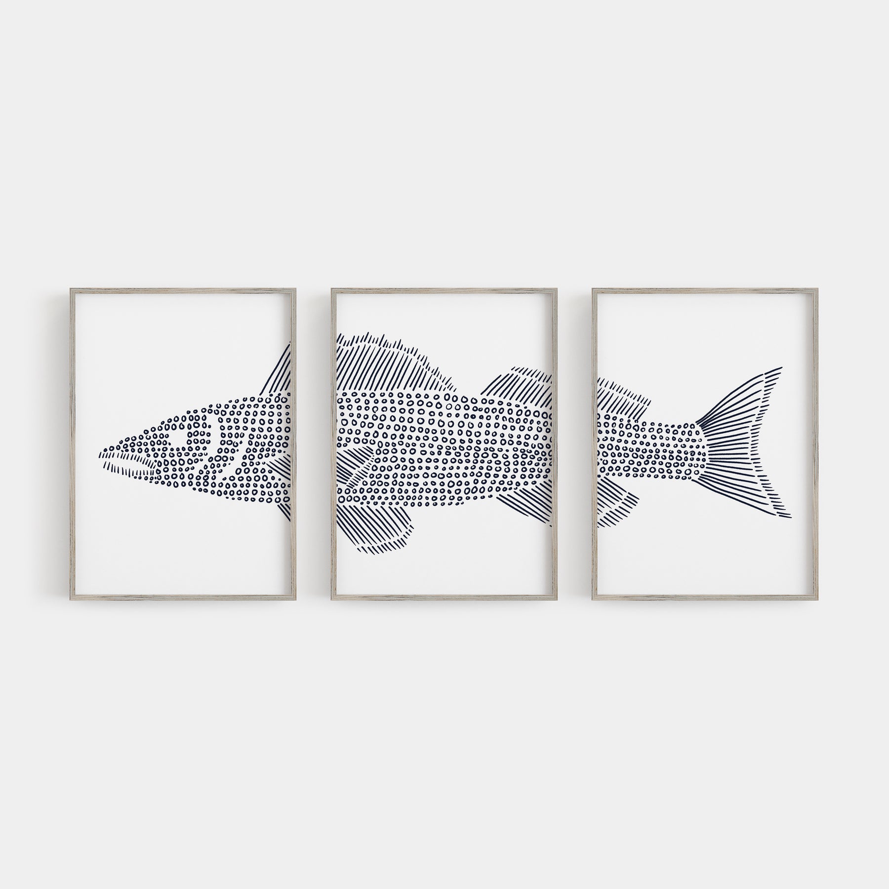 Walleye in Circles Triptych - Set of 3 | Jetty Home