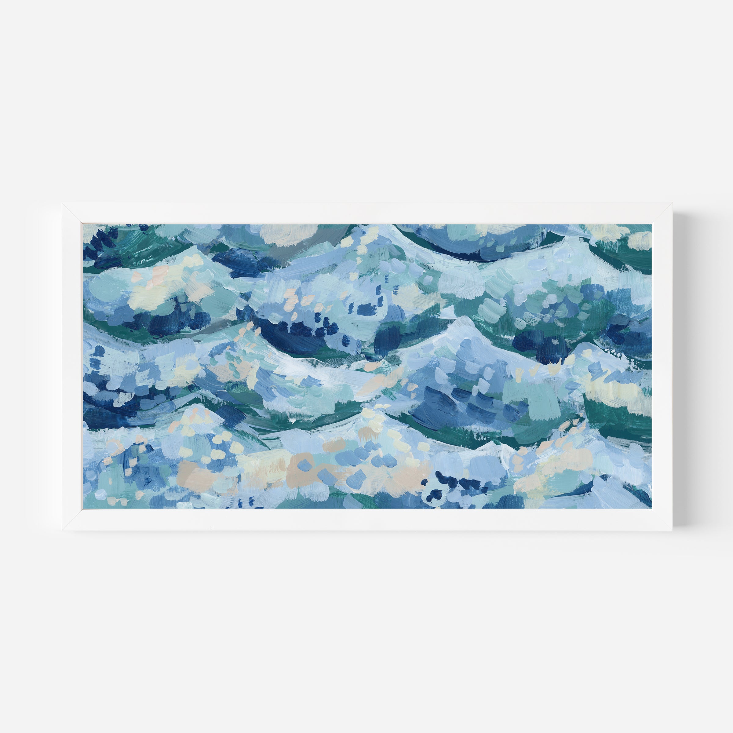 Sea Chop Panoramic | Modern Ocean Painting | Framed Wall Art– Jetty Home