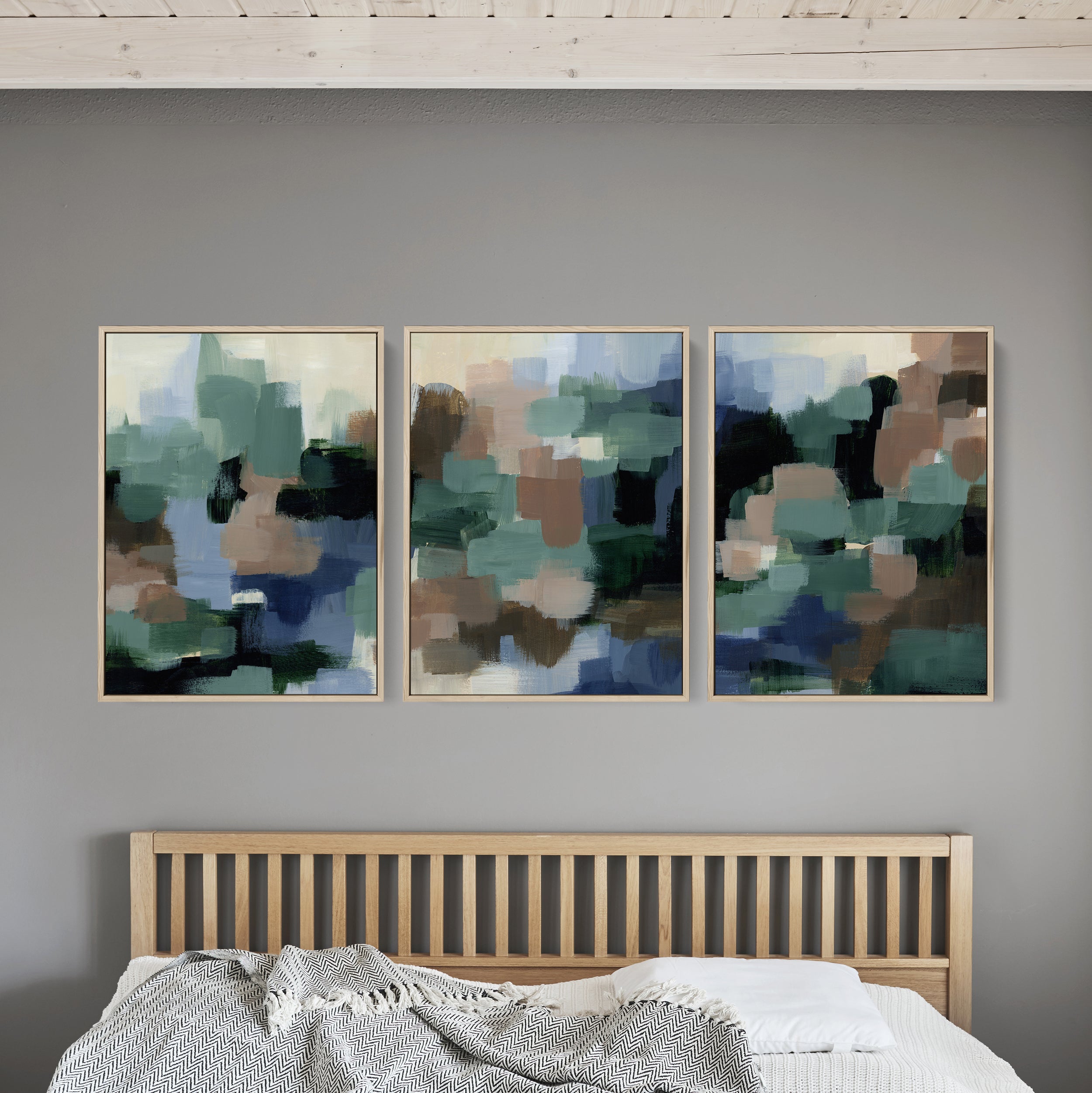 Layered Twilight Triptych - Set of 3 | Dark Moody Abstract Set– Jetty Home