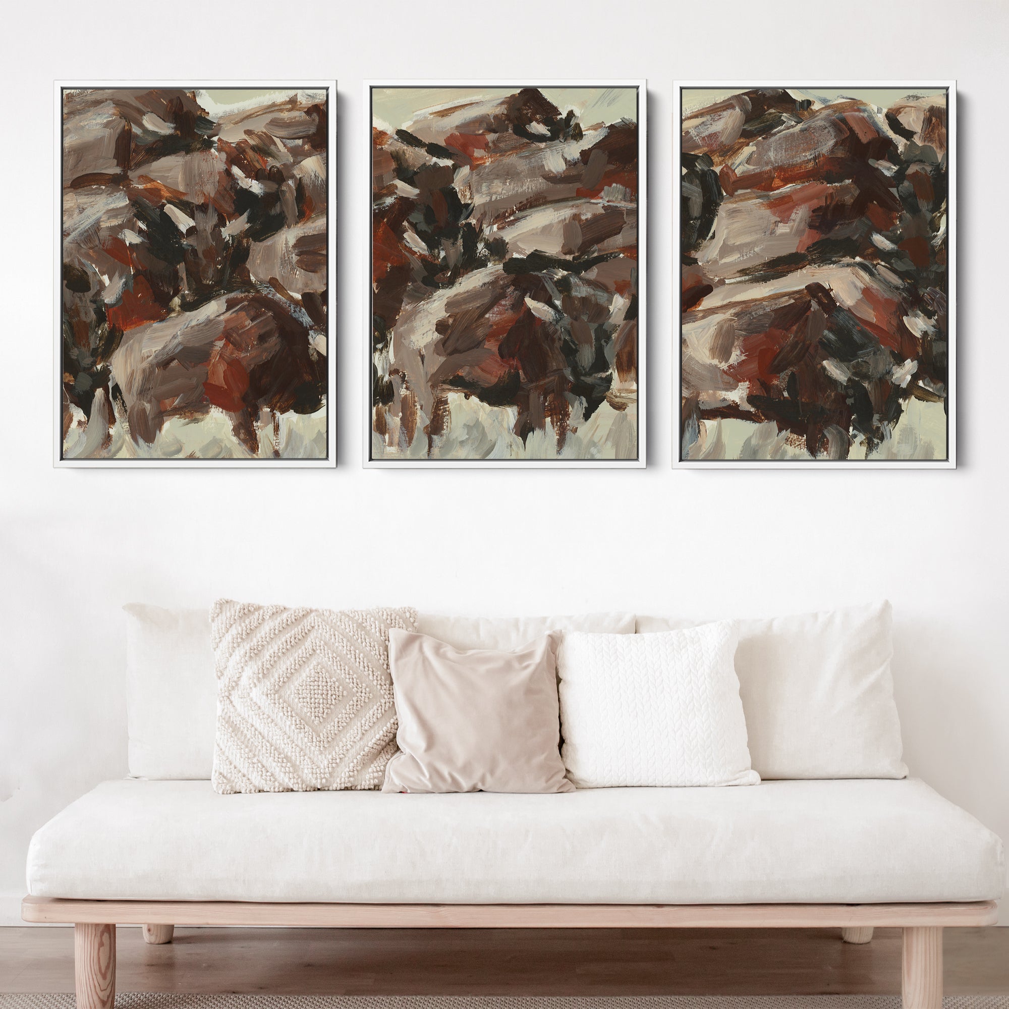 The Wild West Triptych - Set of 3 | Western Bison Framed Wall Art ...