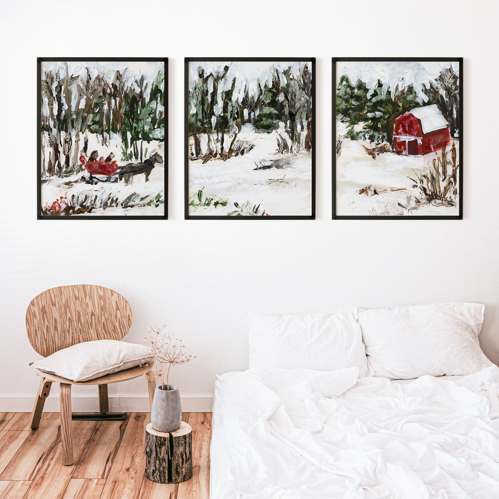 Winter's Barn Triptych - Set of 3 | Jetty Home