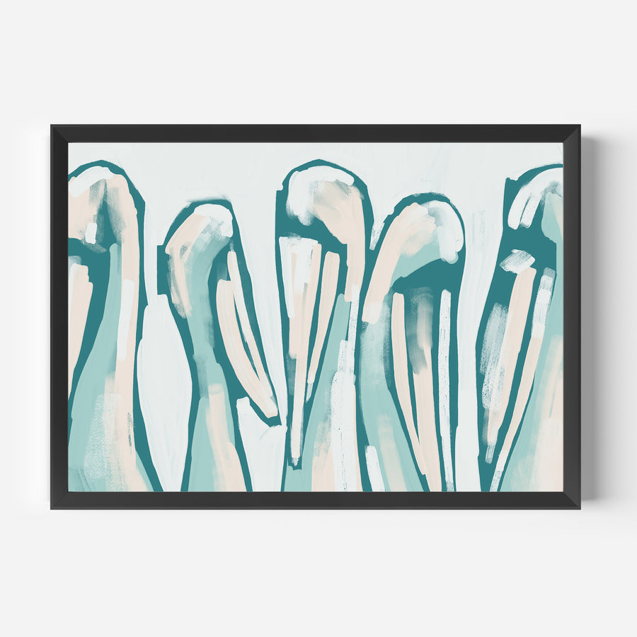 Pelican Gathering | Modern Minimalist Bright Coastal Print or Canvas ...