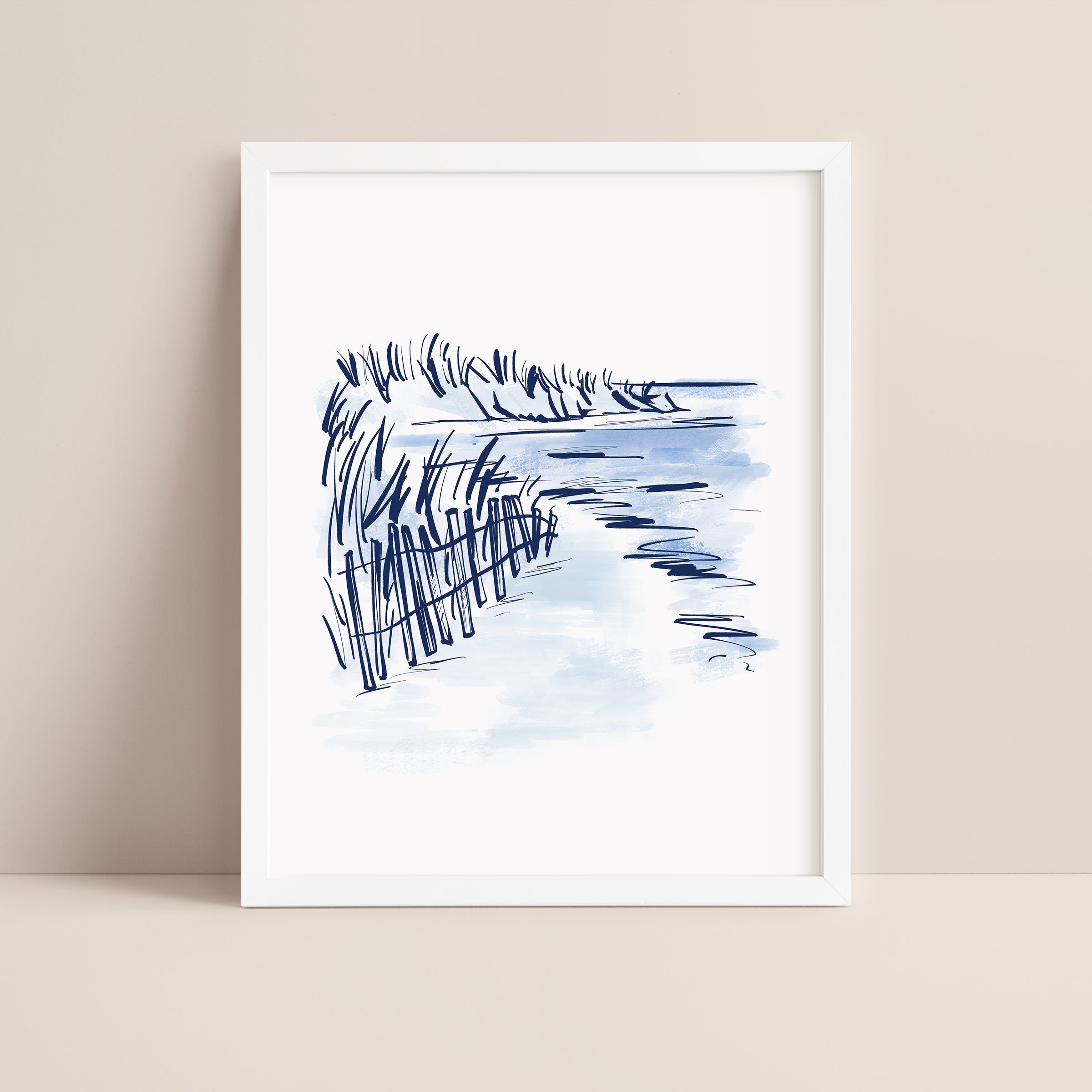 Seaside Sketch | Beach Dune Illustration | Chic Coastal Wall Art– Jetty ...