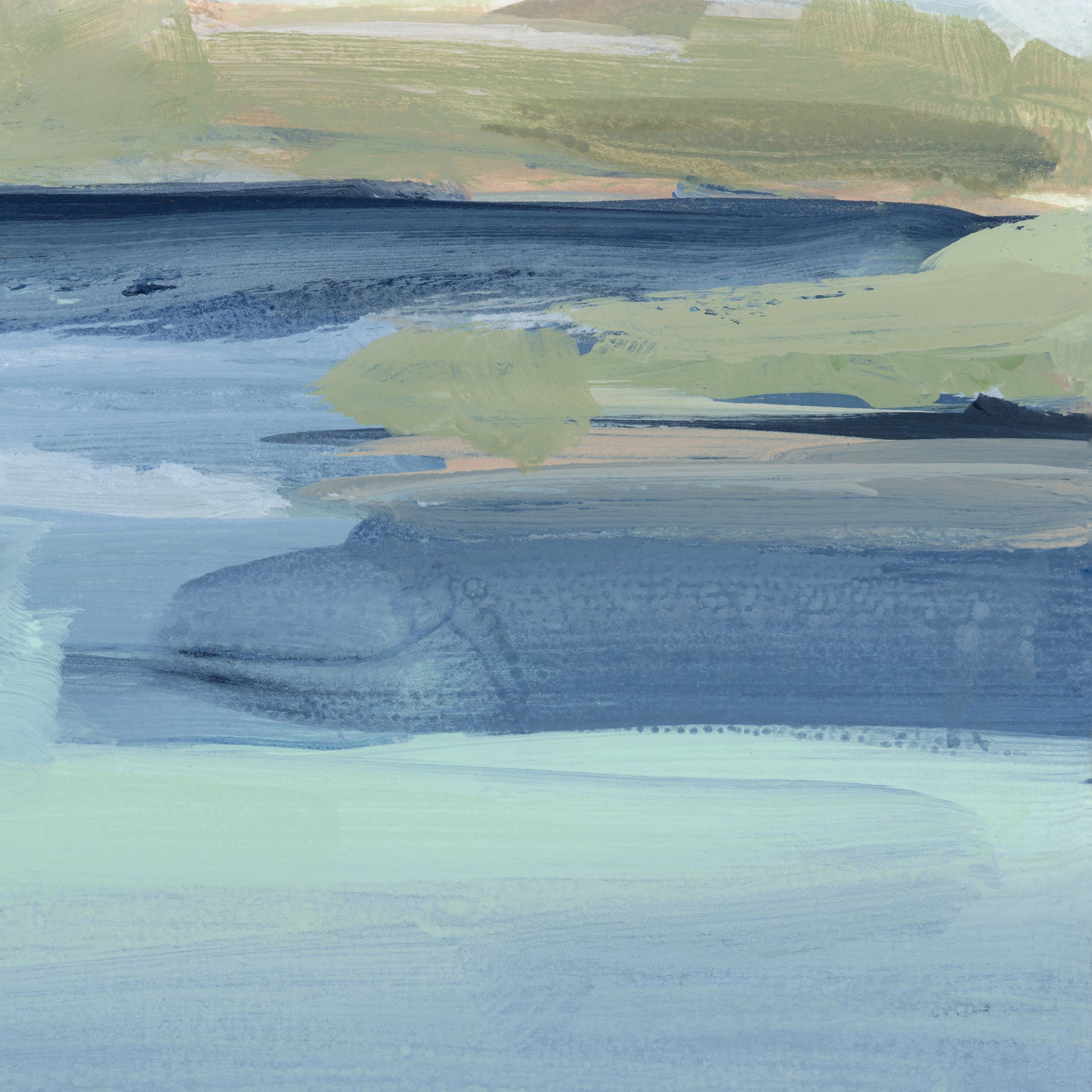 Shoreside Memories - Set of 3 | Framed Lake Abstract Landscape Art ...