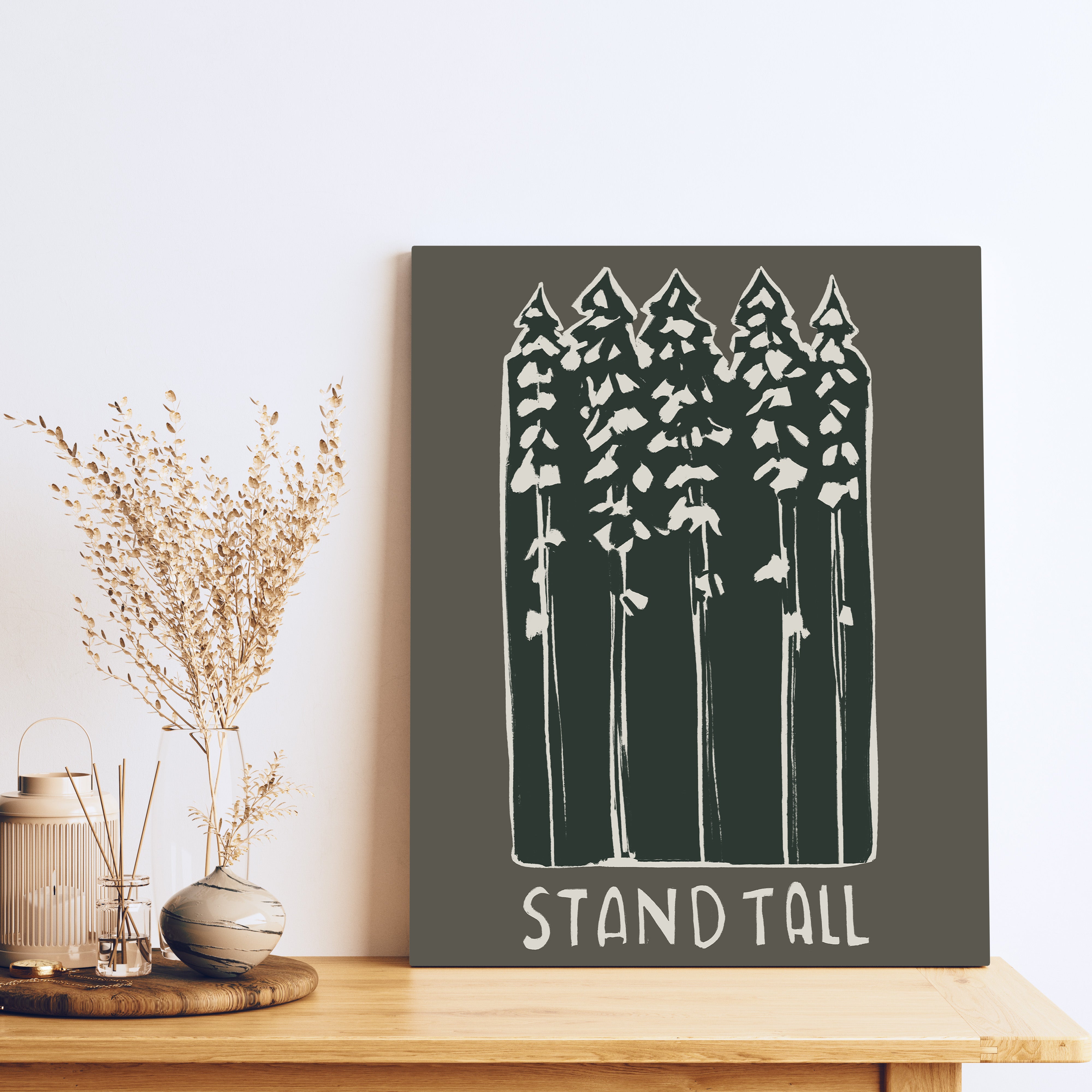 Stand Tall | Modern Cabin Nursery Forest Decor Wall Print or Canvas ...