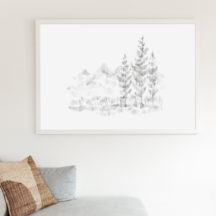 Nordskog | Minimalist Mountain Landscape Art | Framed Print or Canvas ...