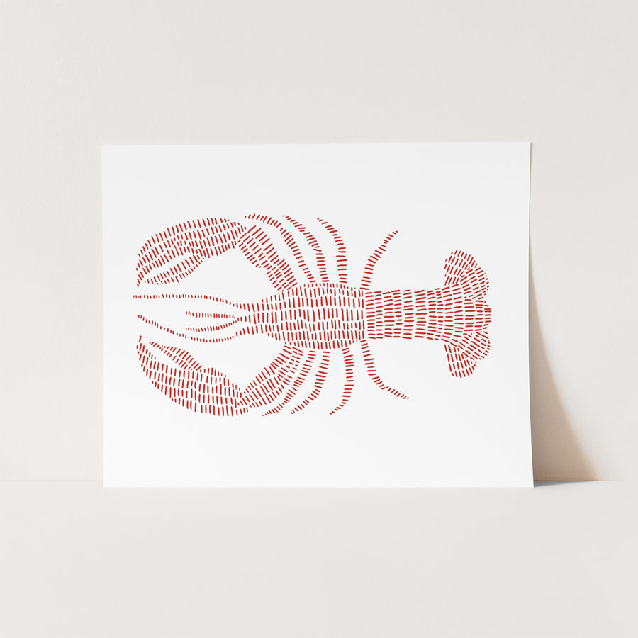 Red Lobster Illustration - Art Print or Canvas | Jetty Home