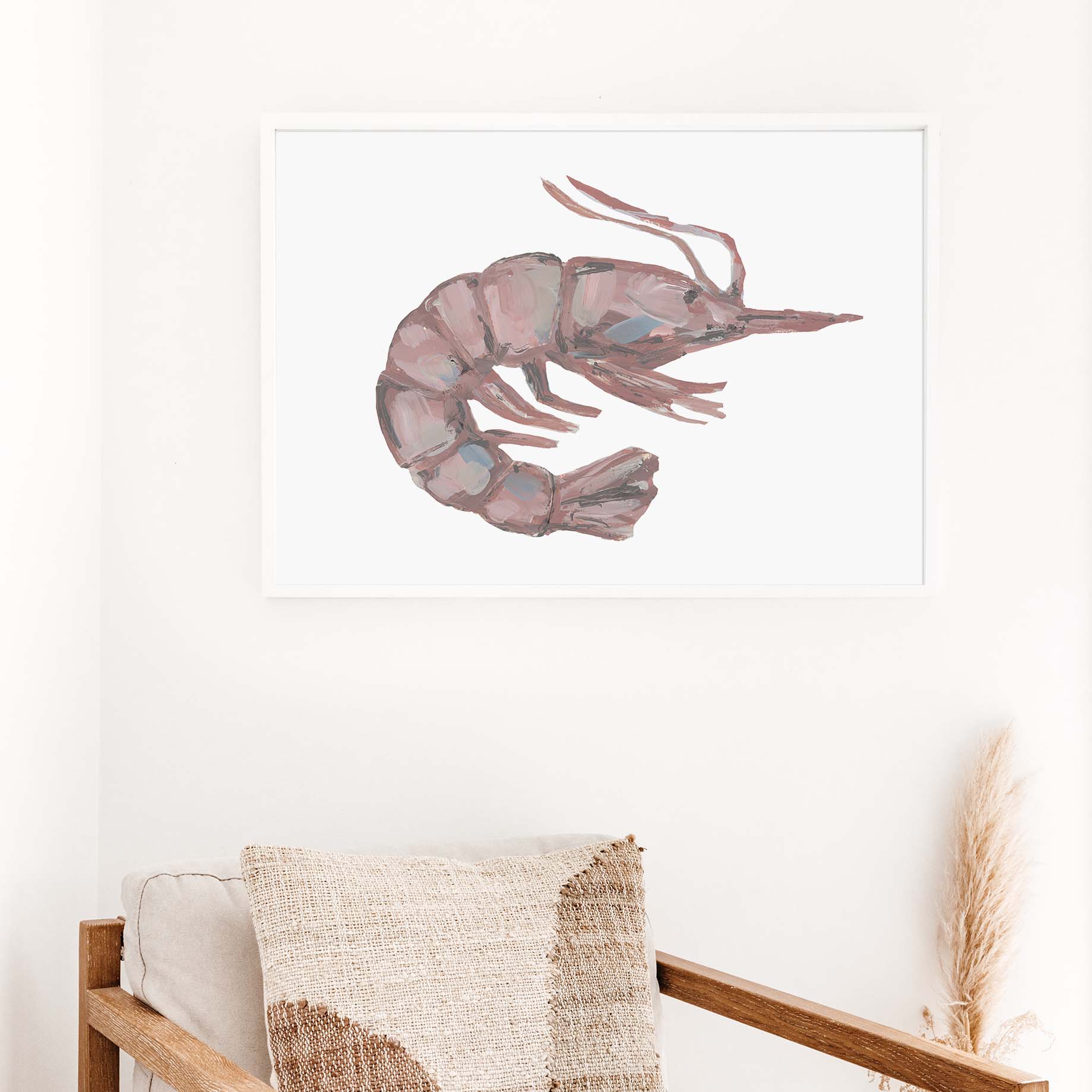 Drifted Shrimp Painting | Modern Low Country Artwork Carolina Decor ...