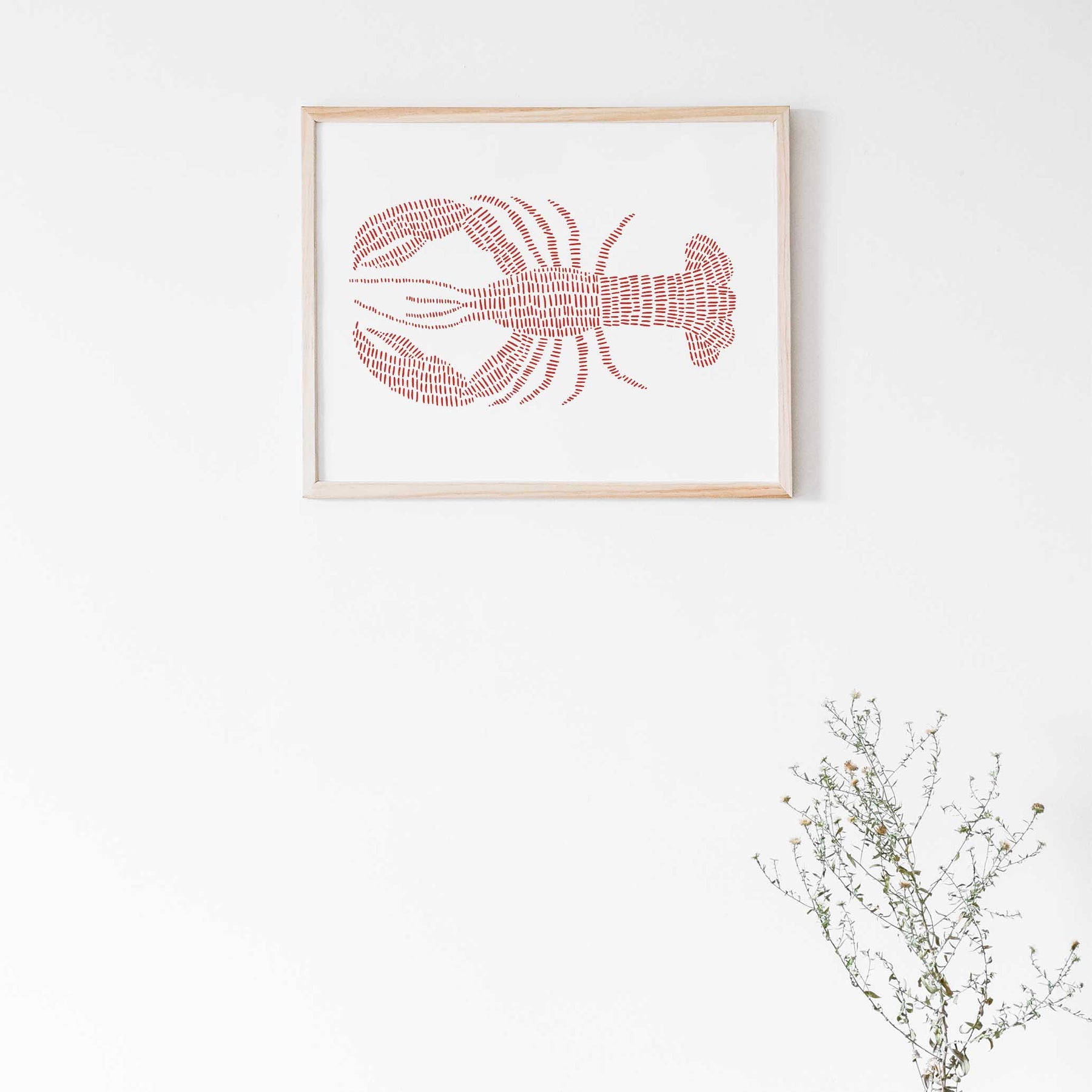 Red Lobster Illustration - Art Print or Canvas | Jetty Home